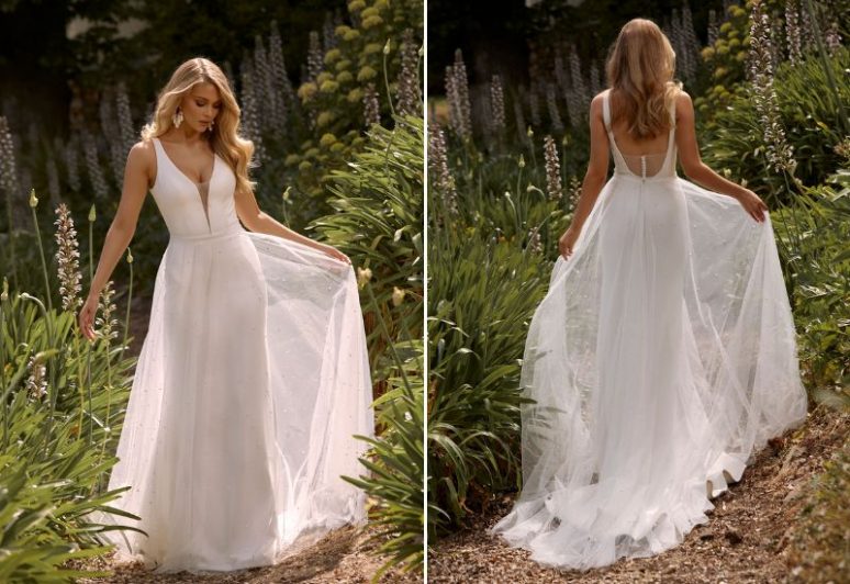 Vestido de noiva com decote V: 25 opções deslumbrantes - RJ